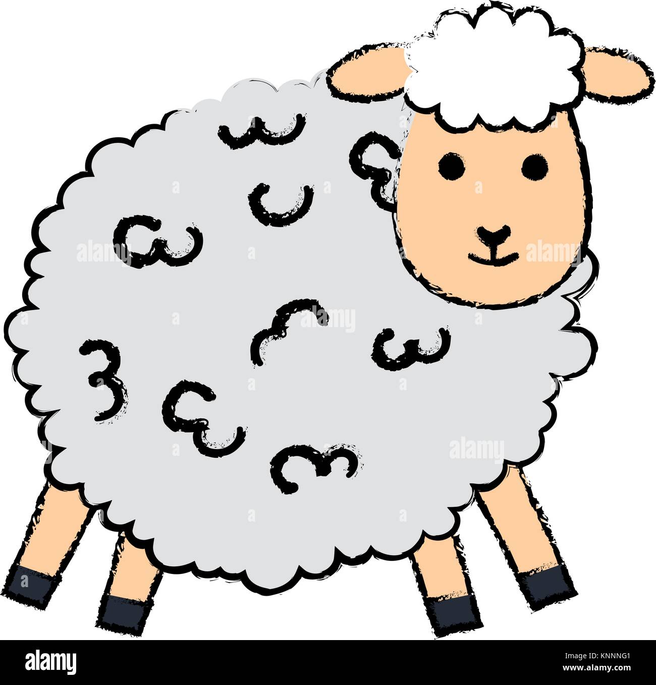 cute sheep character icon vector illustration design Stock Vector Image ...