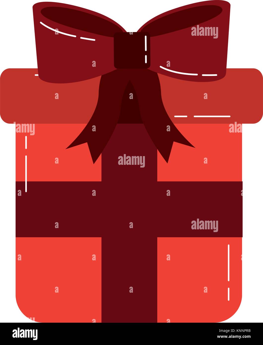 wrapped gift box ribbon and bow decoration Stock Vector Image & Art - Alamy