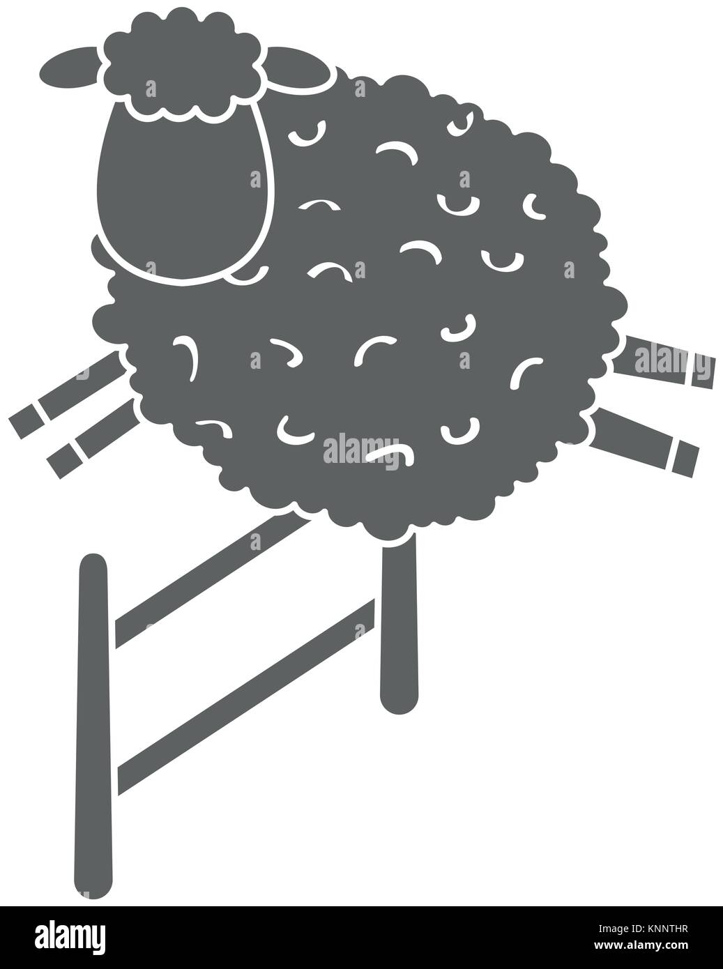cute sheep jumping fence character icon vector illustration design ...