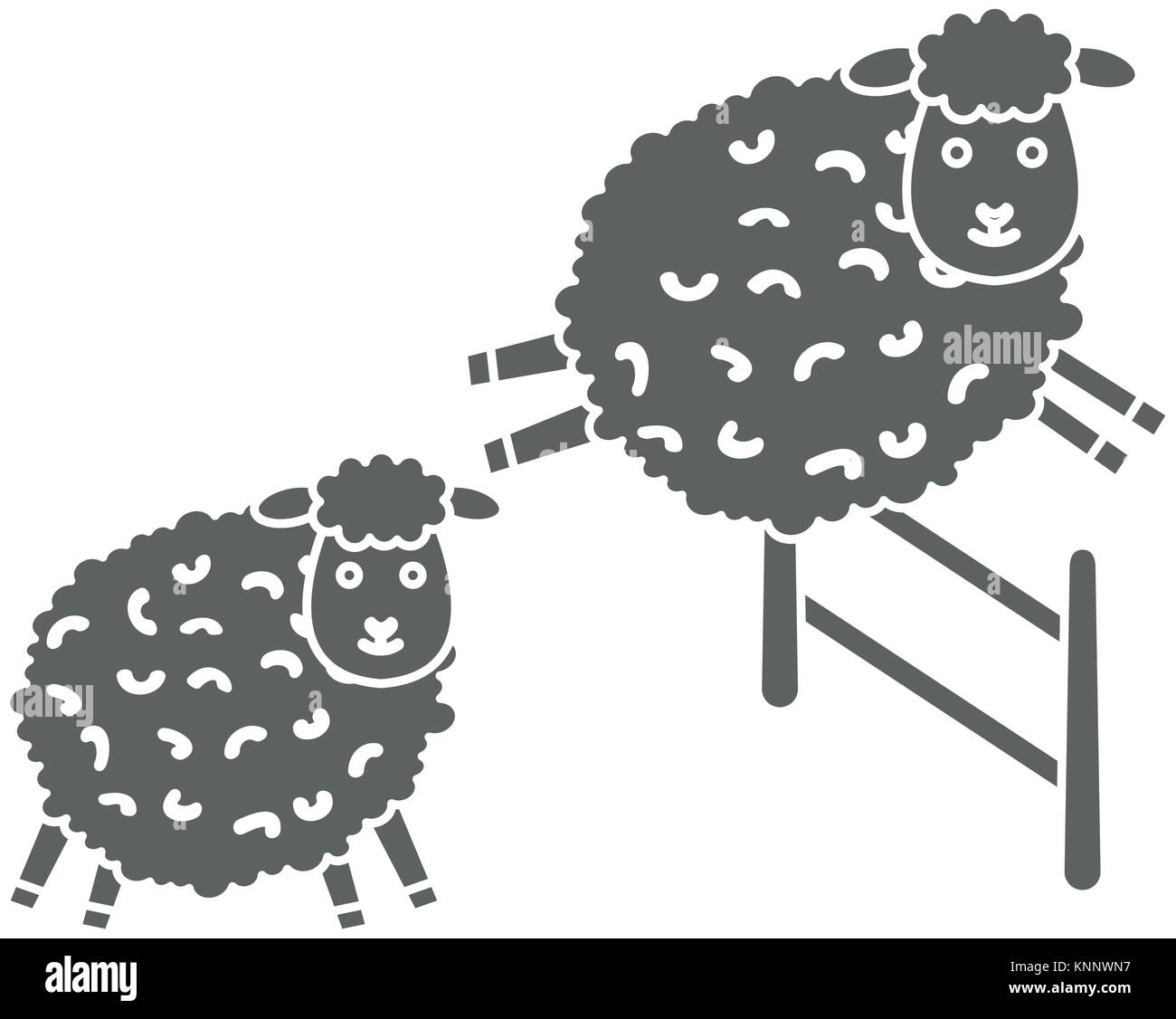 cute sheep jumping fence character icon vector illustration design ...