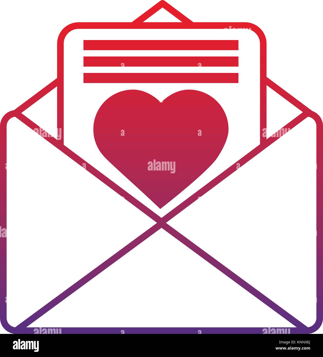 valentines day message heart love envelope open Stock Vector Image ...