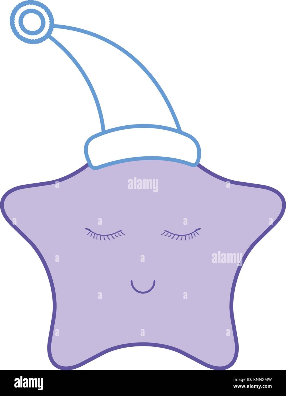 star with sleeping hat kawaii character vector illustration design ...