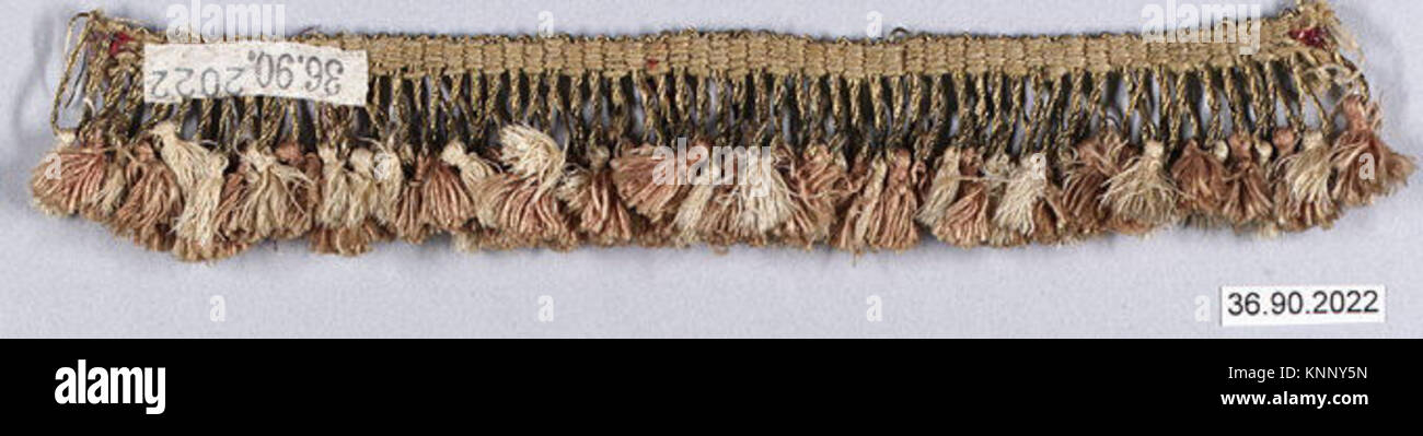 This illustration shows a fringe from historical textile design ...