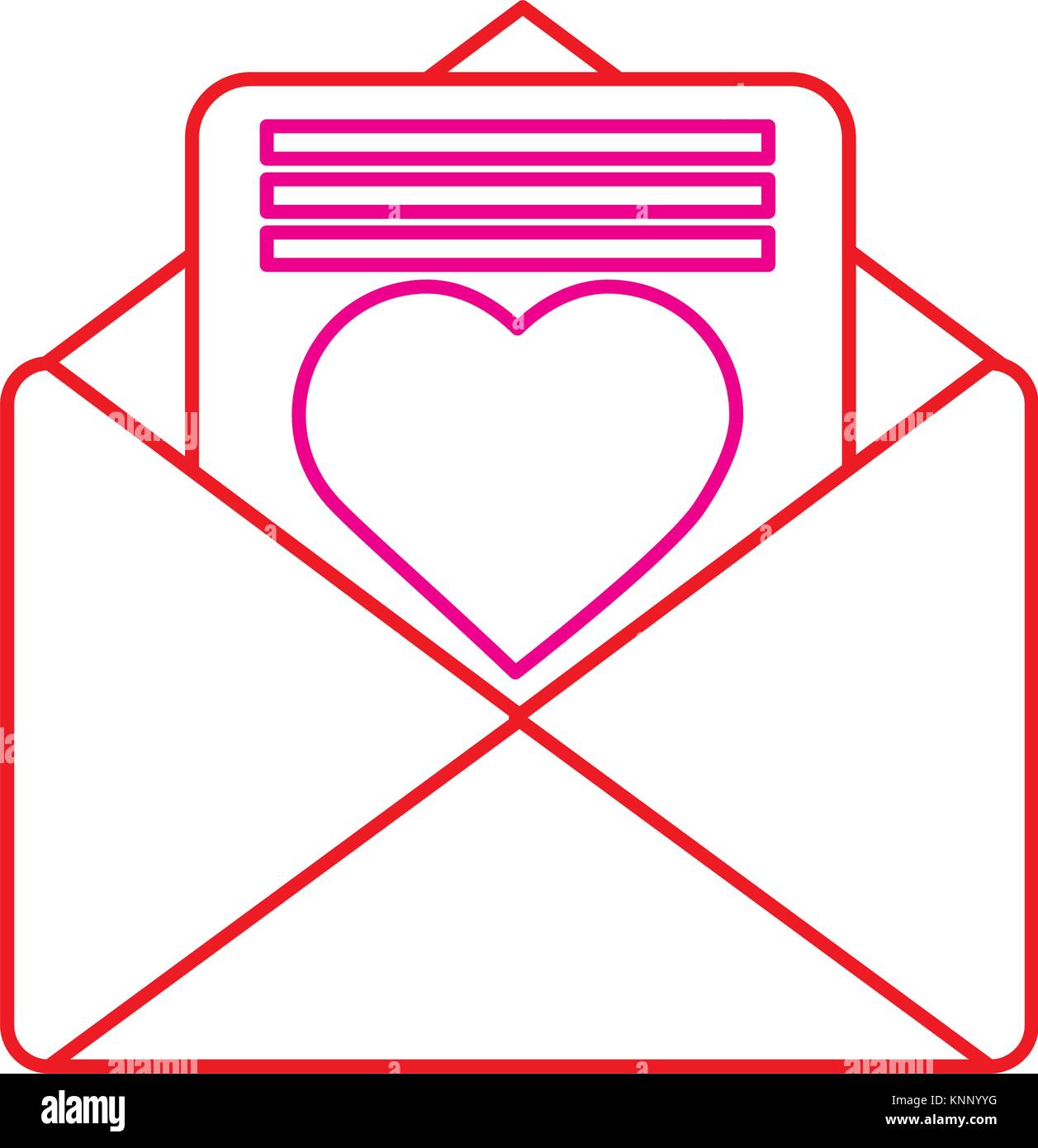 valentines day message heart love envelope open Stock Vector Image ...