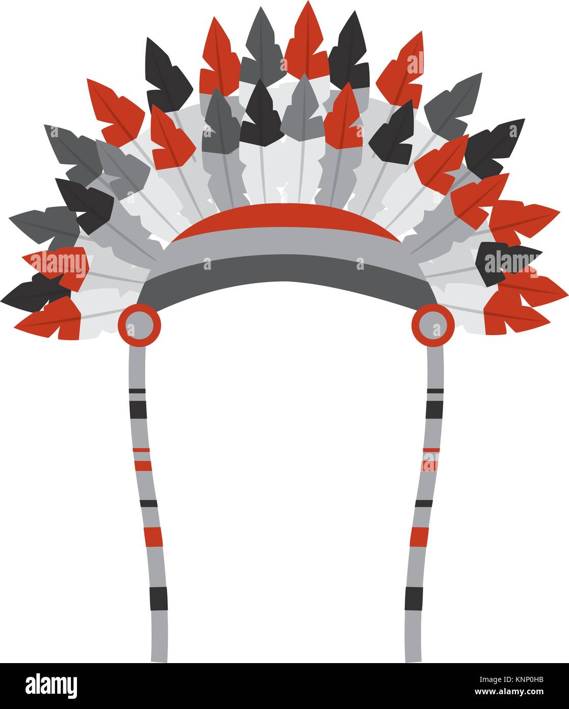 war bonnet bird feather hat traditional native indian Stock Vector ...