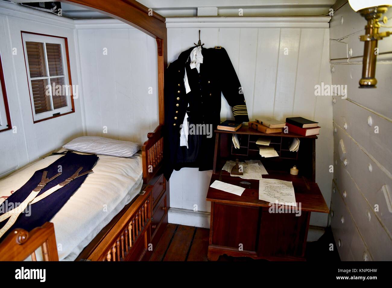 Historic USS Constellation navy ship sleeping area, Baltimore, MD, USA ...