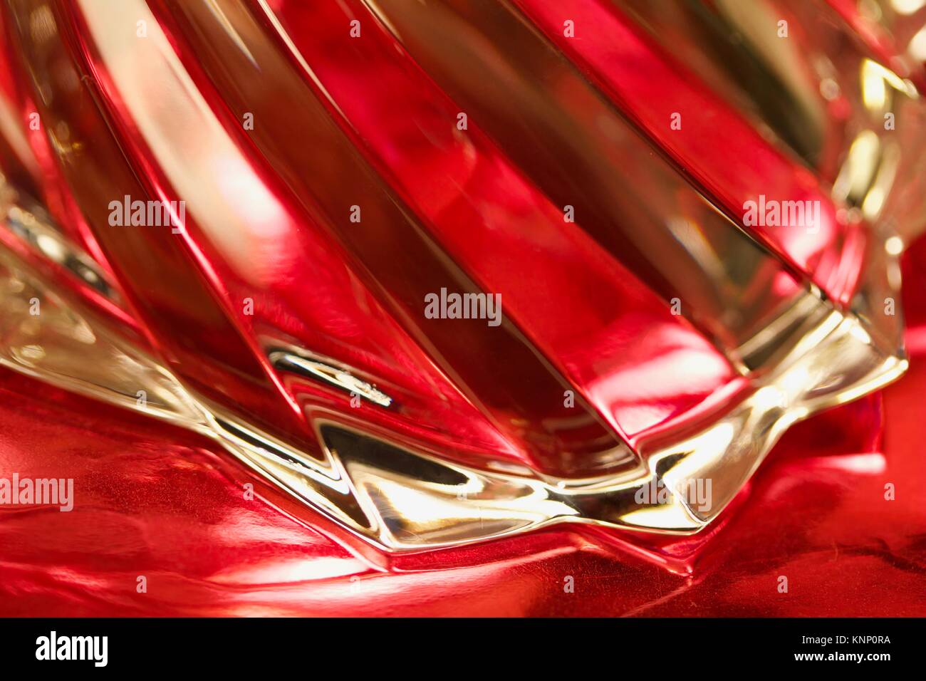 Beautiful translucent lead crystal glass with a rippled surface ...