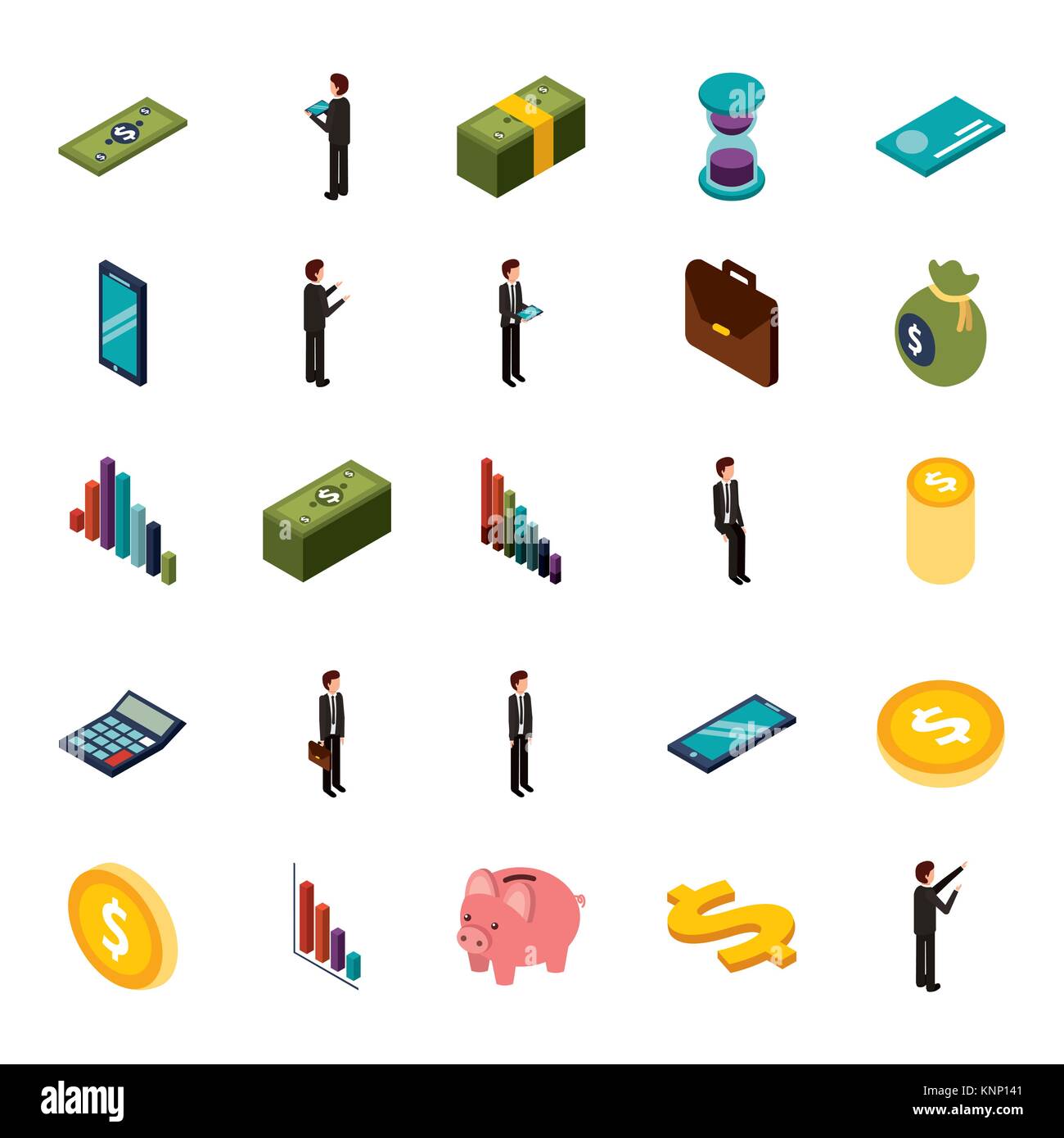 money isometric set of icons business Stock Vector Image & Art - Alamy