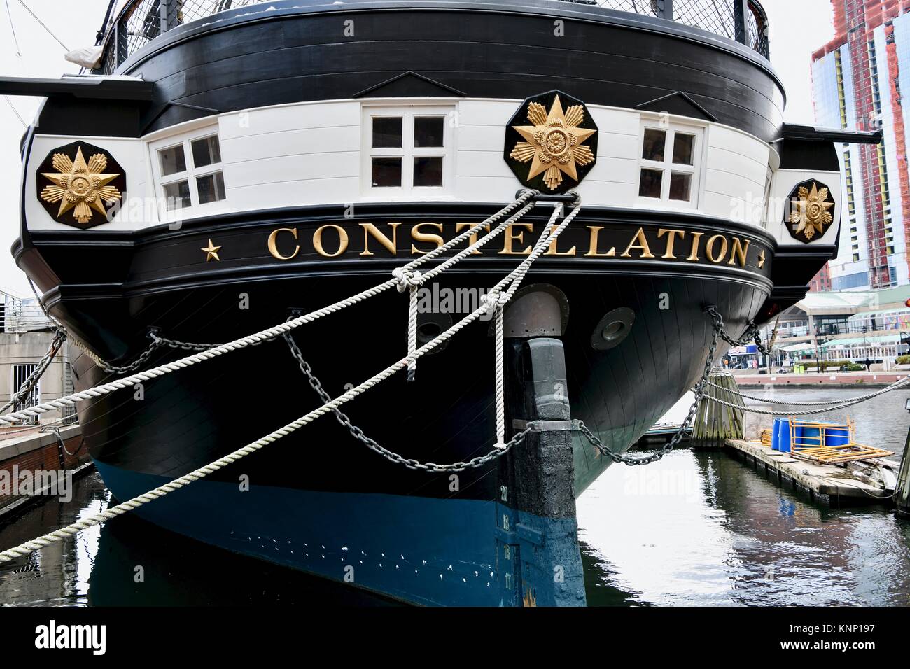 Historic USS Constellation navy ship, Baltimore, MD, USA Stock Photo ...