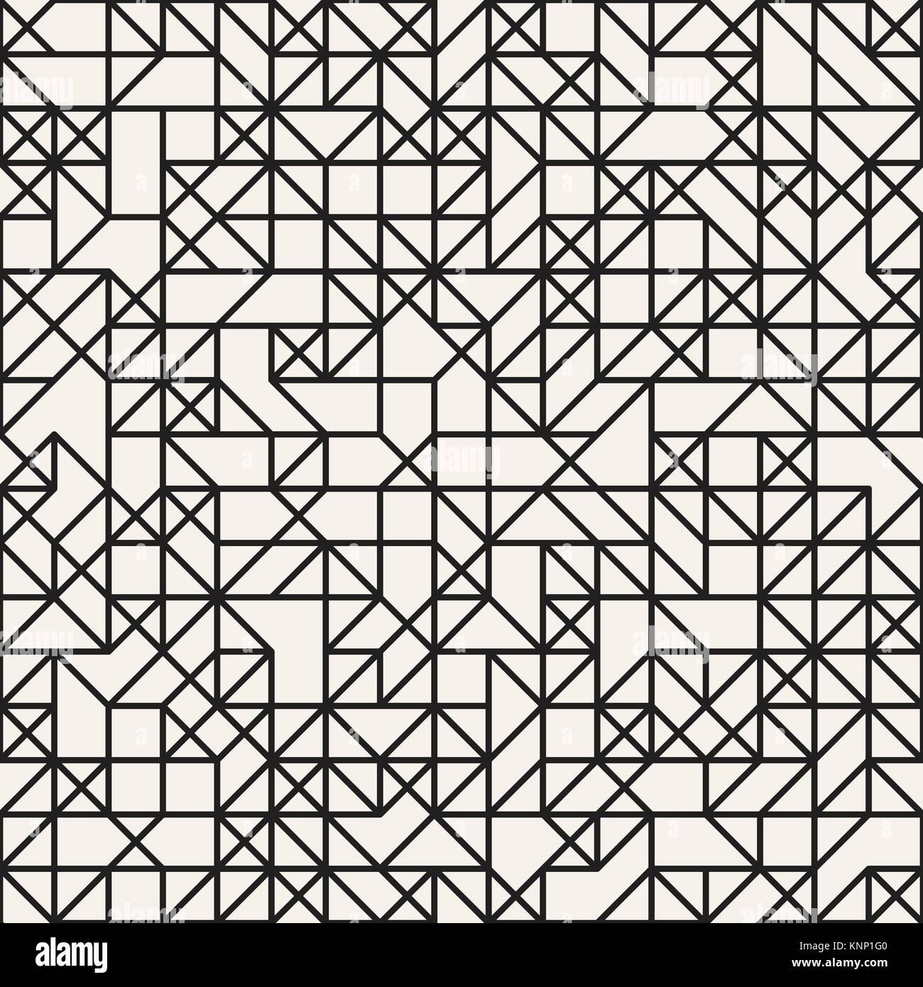 Irregular Tangled Shapes. Abstract Geometric Background Design. Vector Seamless Black and White ...