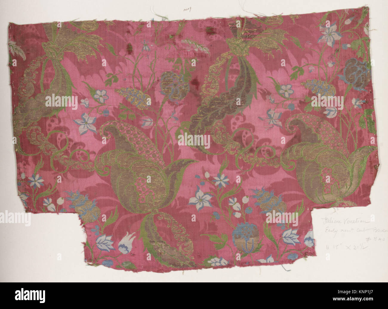 Historical textile fragment showing woven patterns, used for research ...