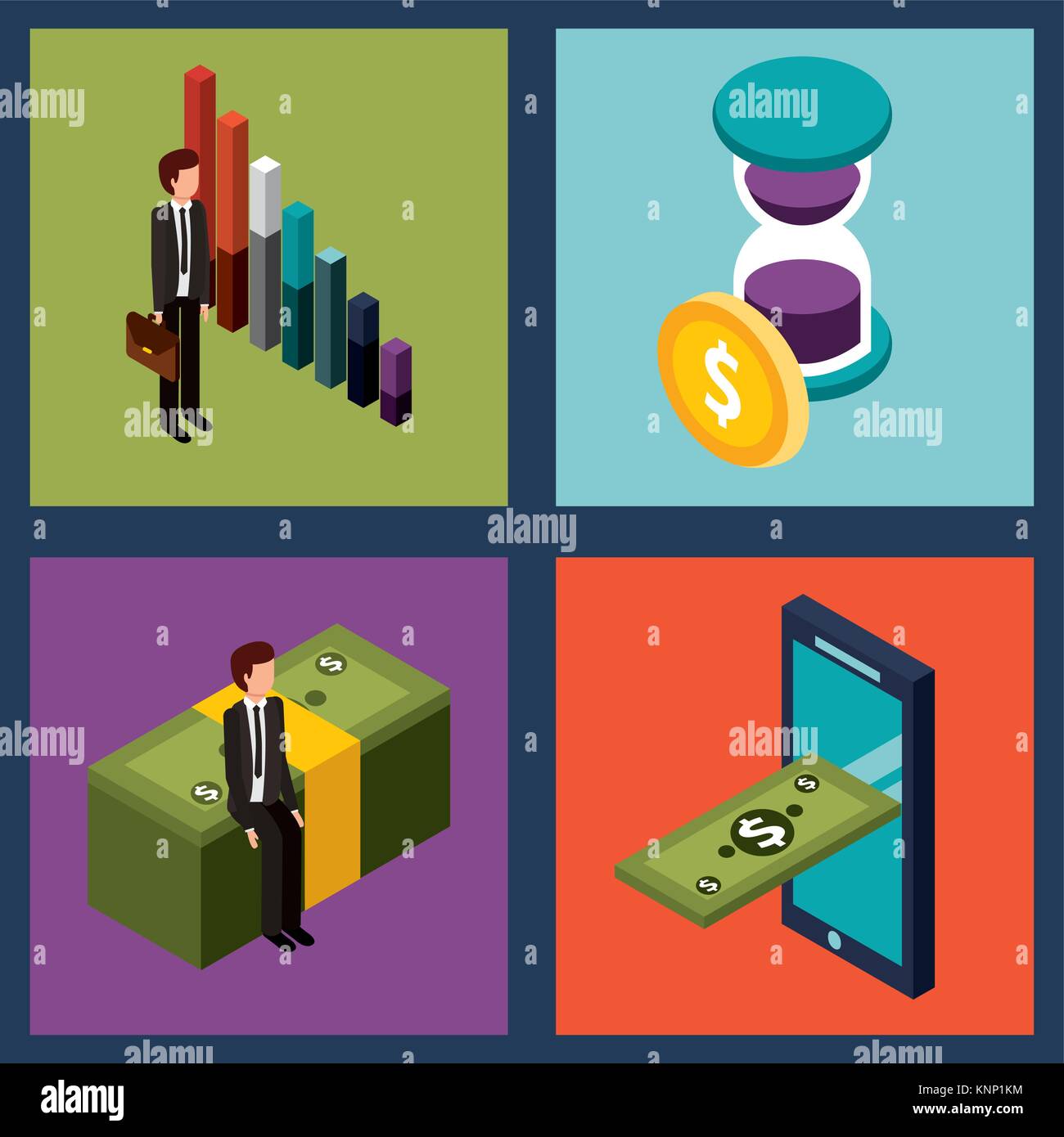 money isometric set of icons business Stock Vector Image & Art - Alamy