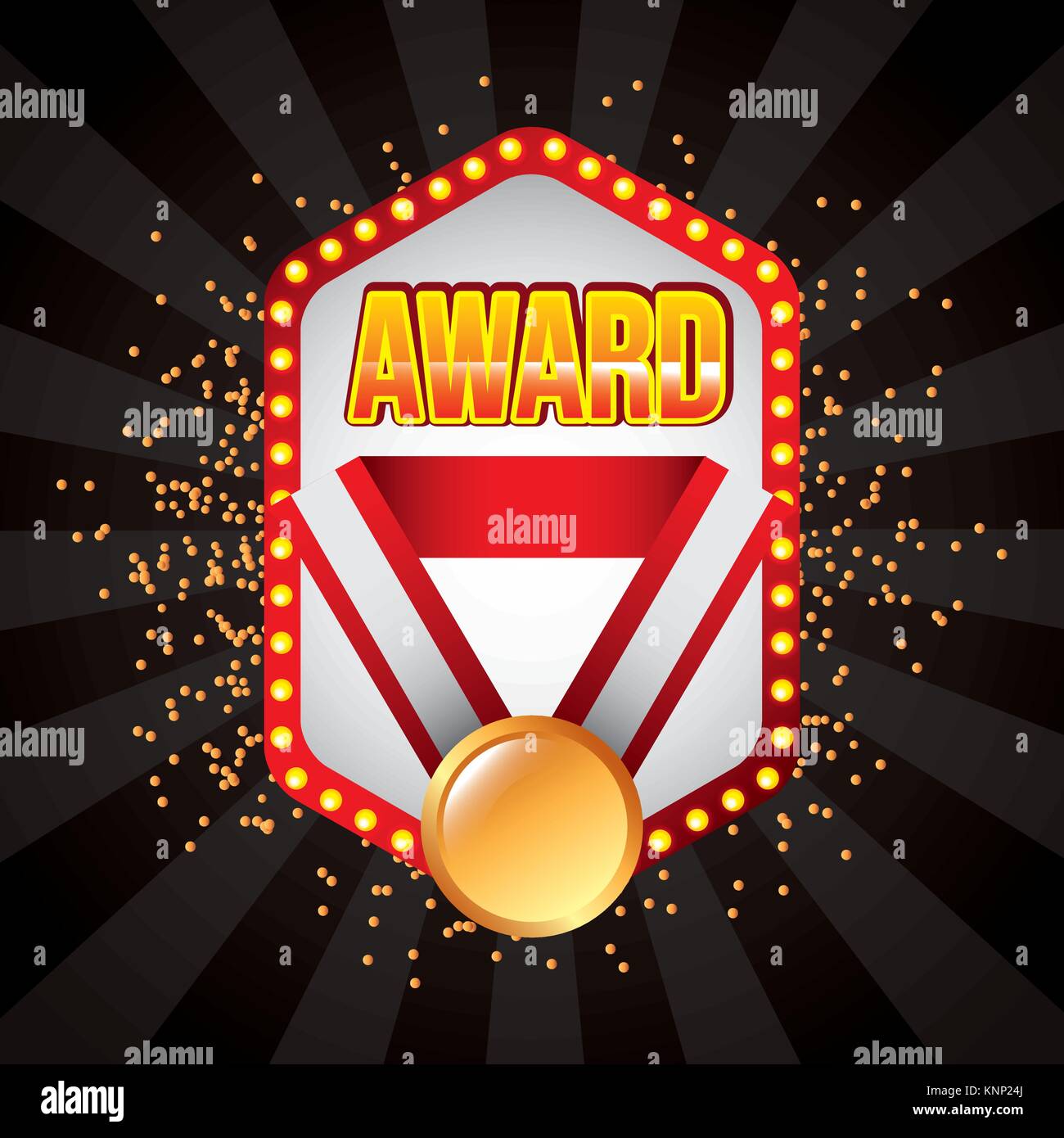 award medal board lights shiny black background Stock Vector Image ...