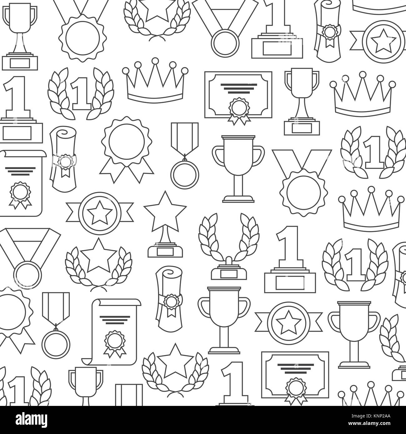 awards trophy medals success winner pattern Stock Vector Image & Art ...