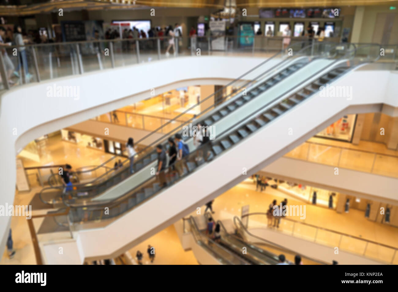 Retail indoor building shop stores center escalator hi-res stock ...