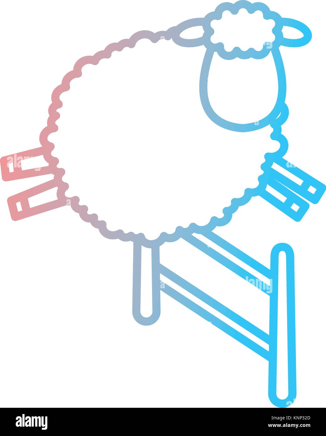 cute sheep jumping fence character icon vector illustration design ...