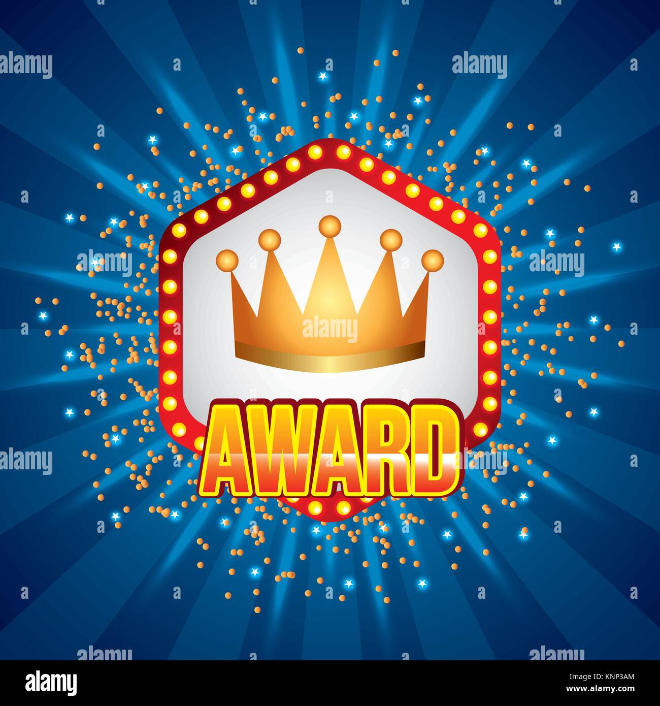 award crown banner lamps stars blue background Stock Vector Image & Art ...