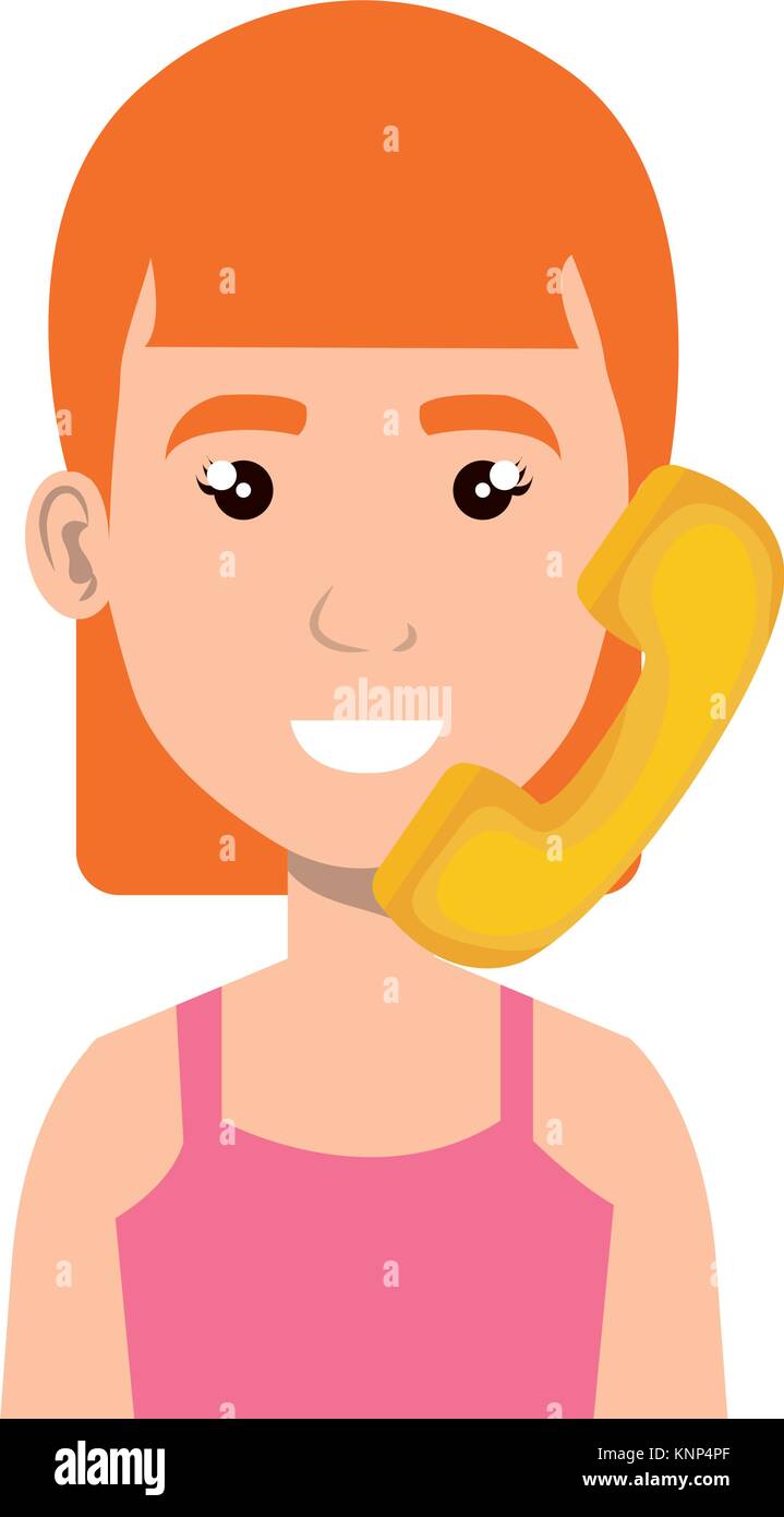 woman with telephone calling vector illustration design Stock Vector ...