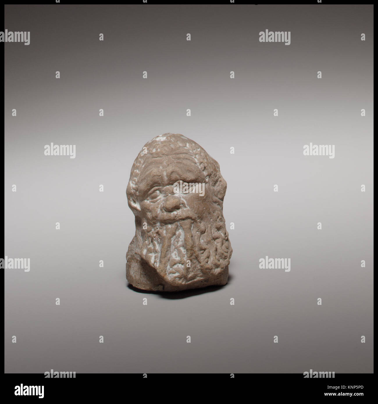 Cypriot terracotta head of a satyr from the 2nd century BCE. Mold-made ...