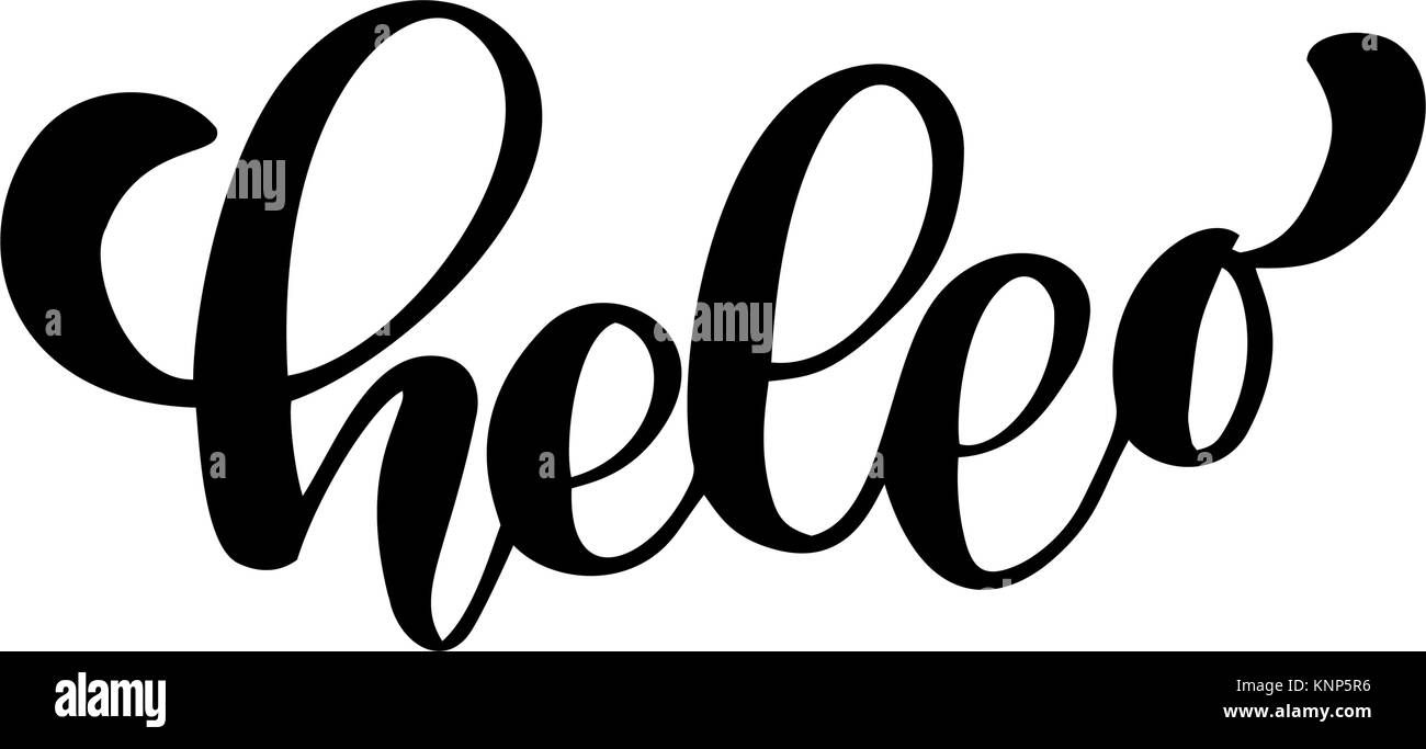 Hello quote message. Calligraphic simple logo introduction style ...