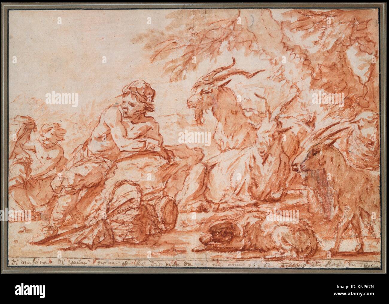 Pastoral Scene: A Herdsman and His Family, with Goats. Artist: Philipp ...