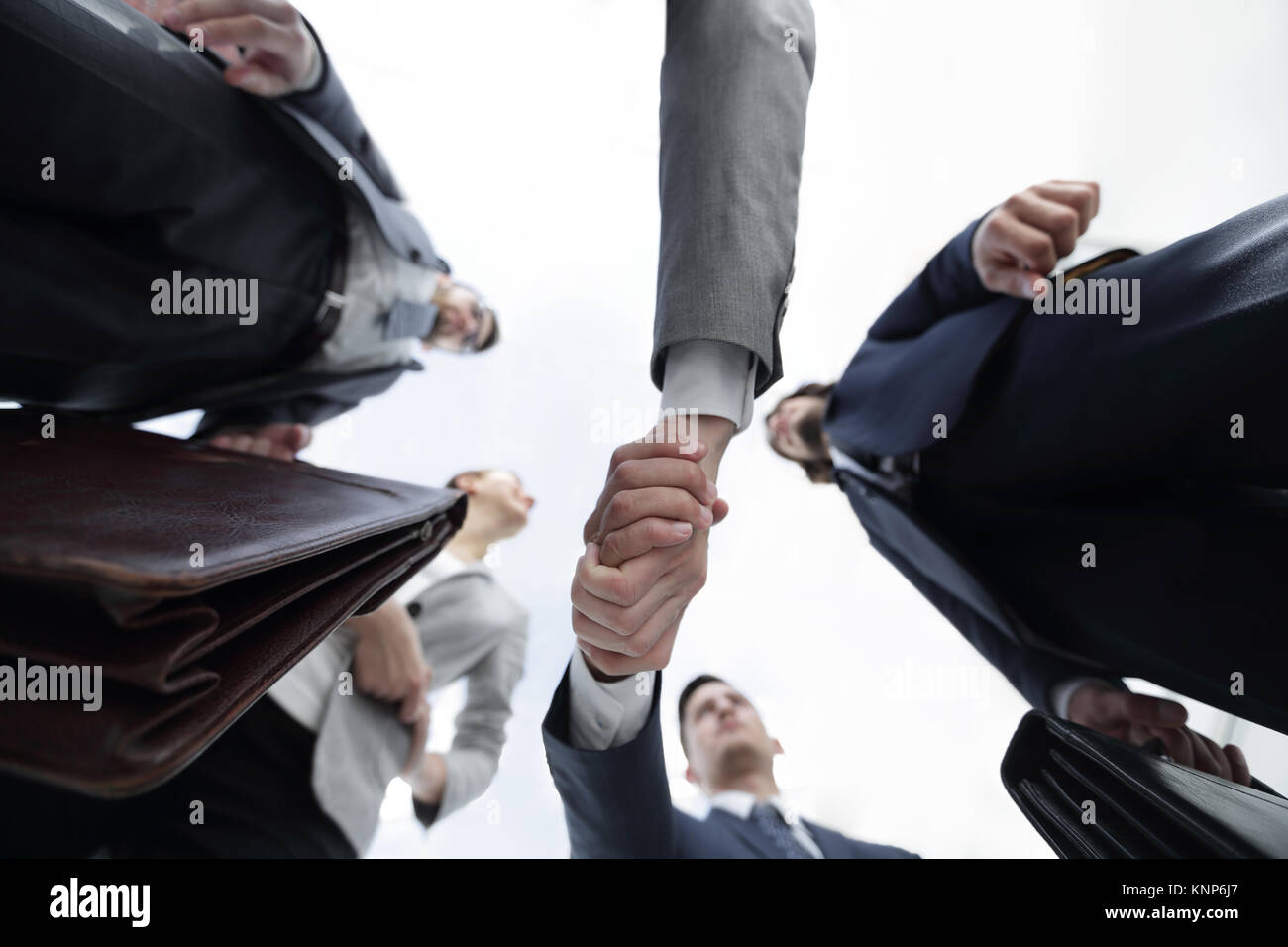 bottom view.business handshake Stock Photo - Alamy