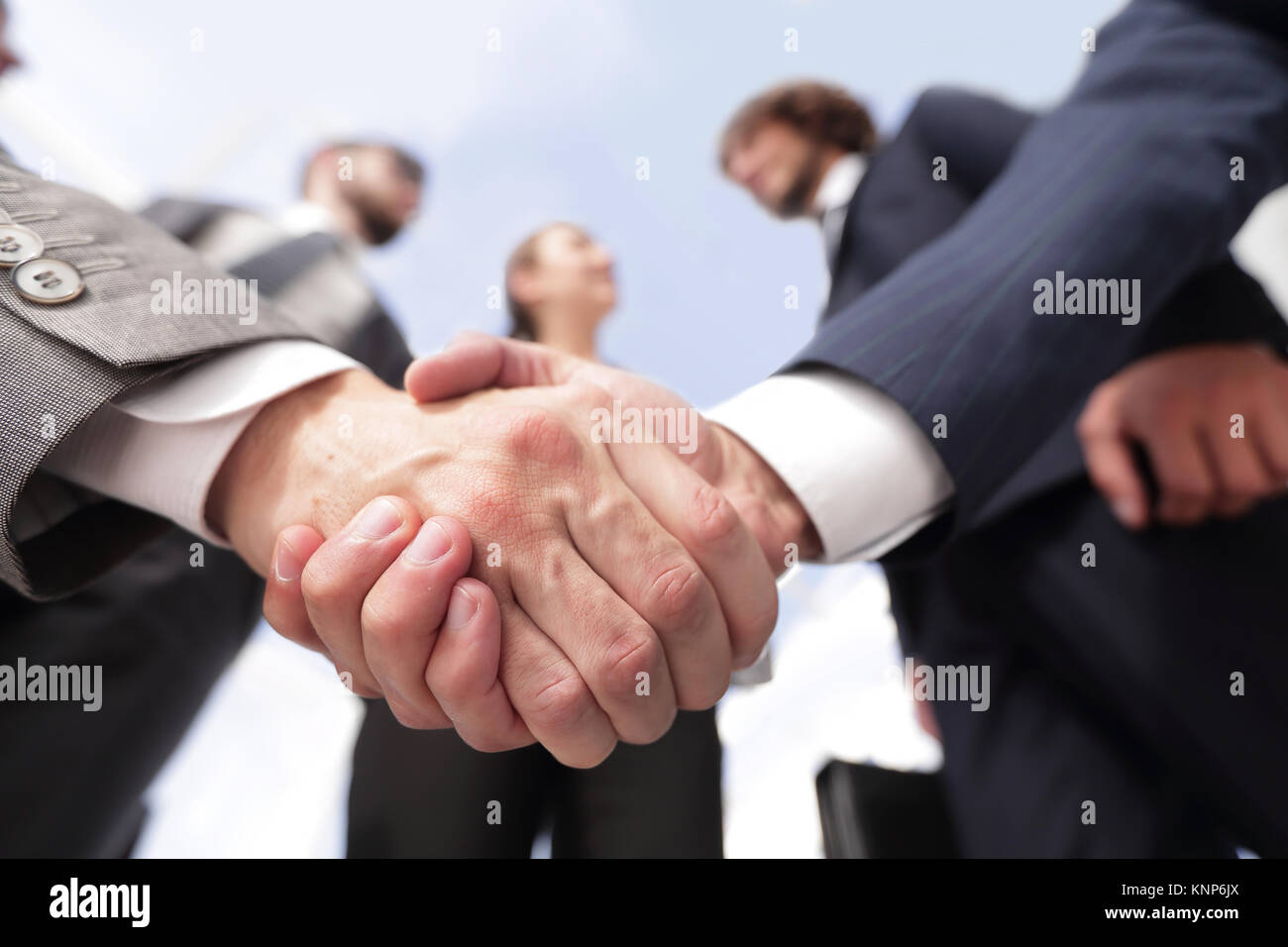 bottom view.handshake of business partners Stock Photo - Alamy
