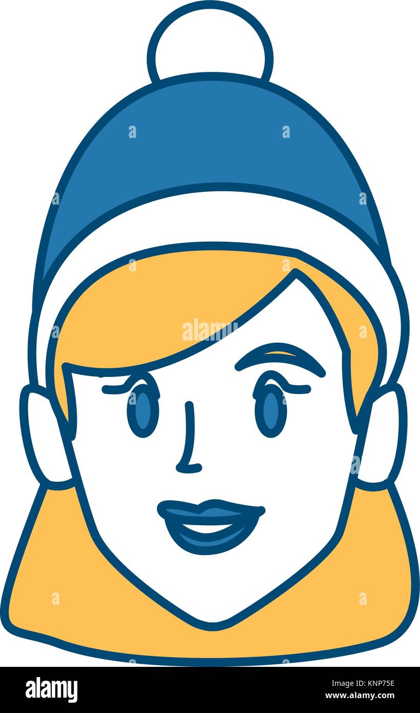 Young woman with winter hat cartoon Stock Vector Image & Art - Alamy