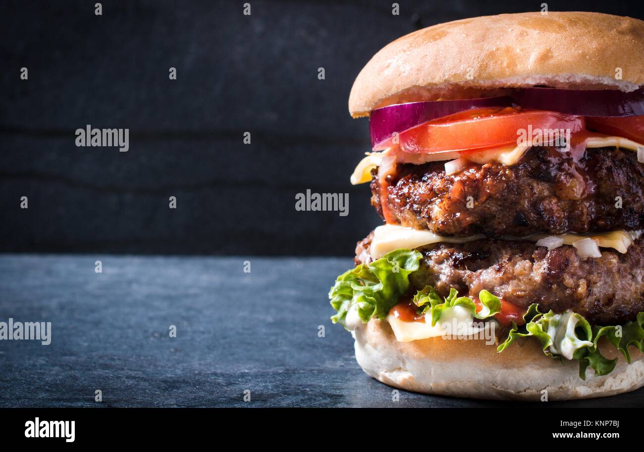 Double burger hi-res stock photography and images - Alamy
