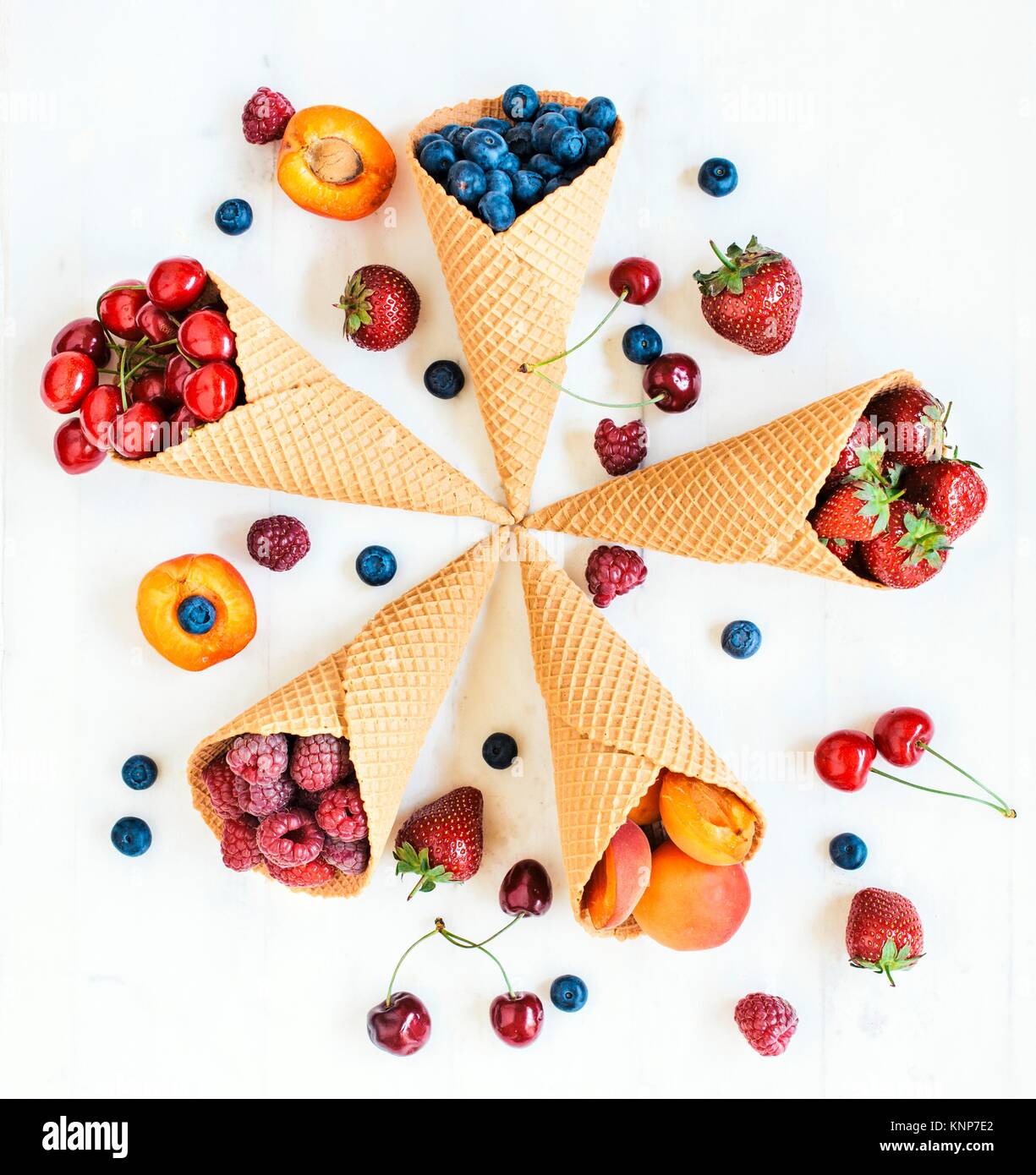 Fresh fruits in cone Stock Photo - Alamy