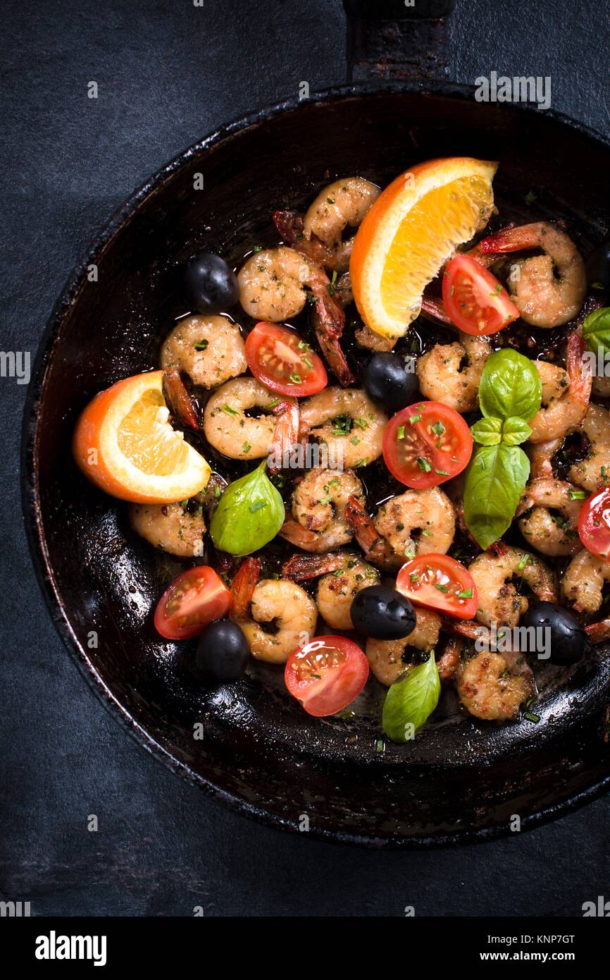 Fried tiger shrimps Stock Photo - Alamy