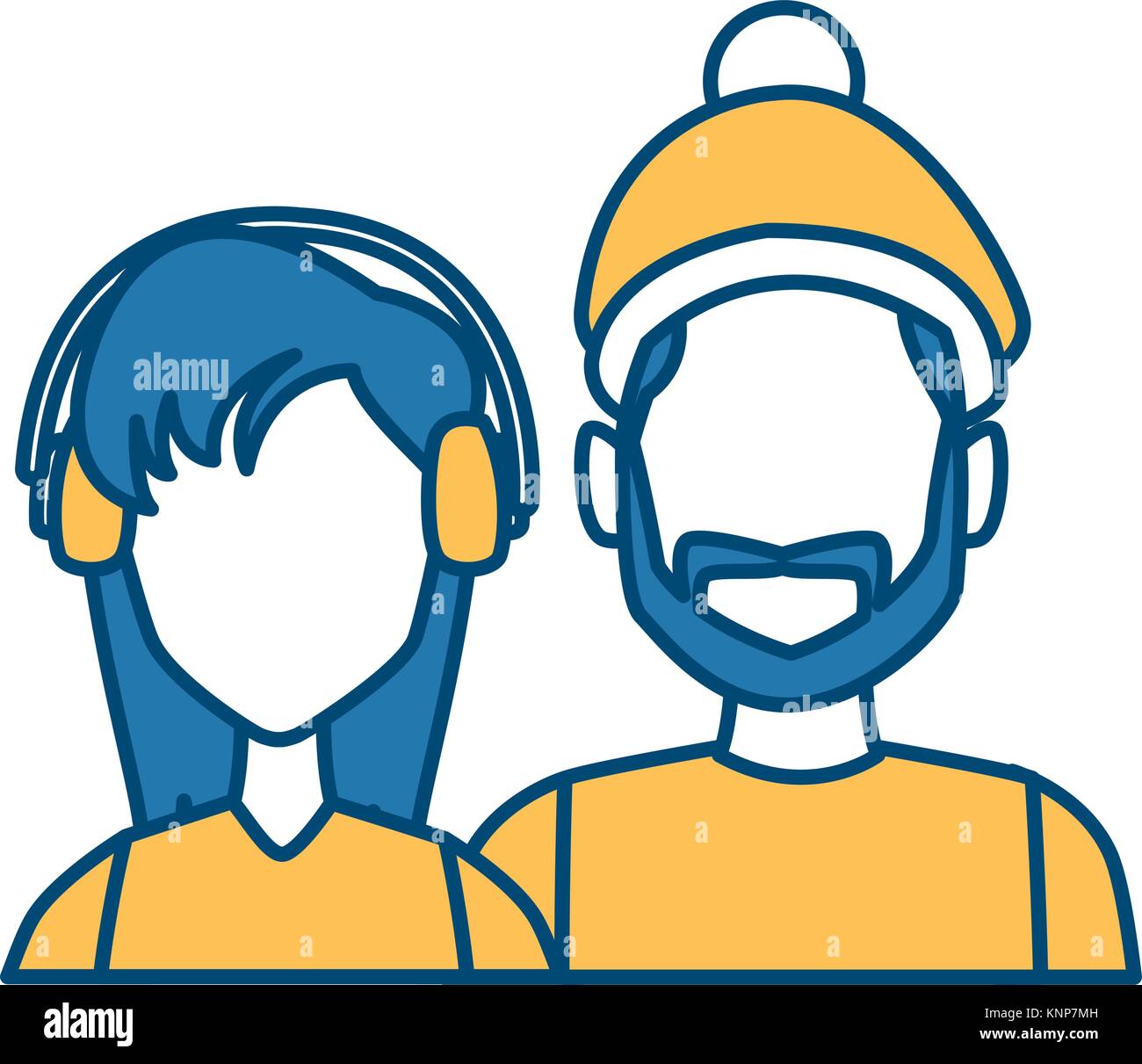 Winter couple avatar Stock Vector Image & Art - Alamy