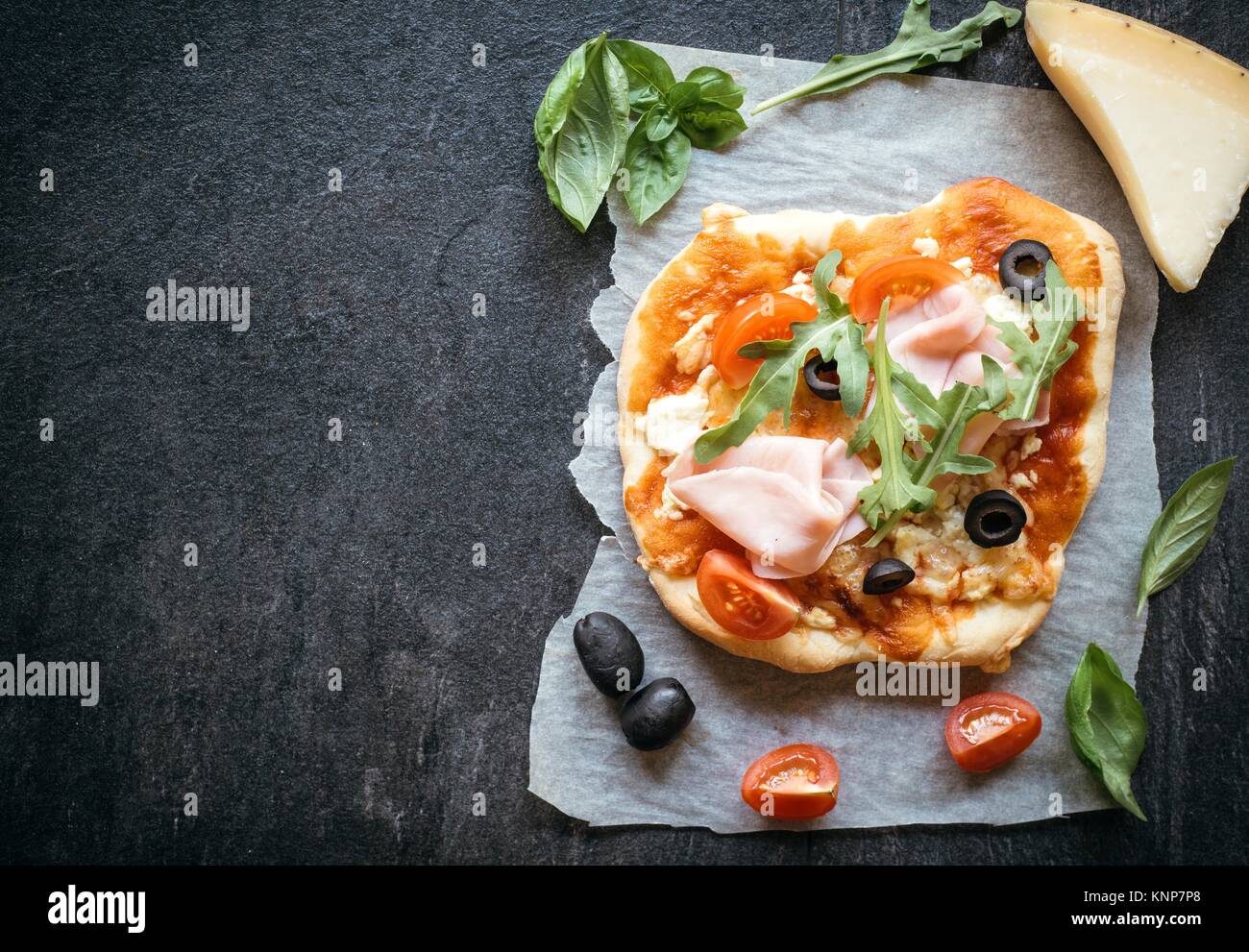 Italian mini pizza ham hi-res stock photography and images - Alamy
