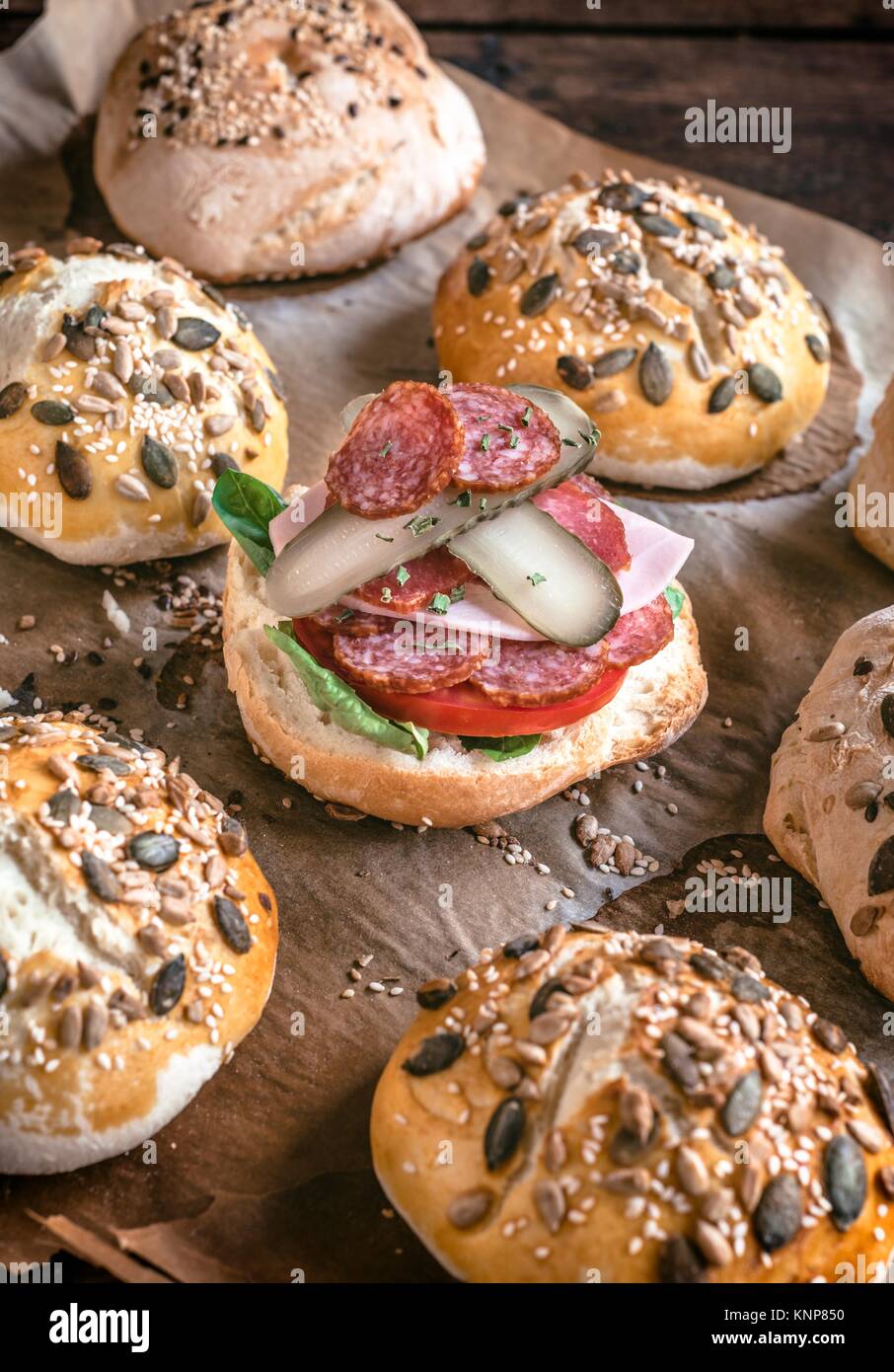 Mini burger buns hi-res stock photography and images - Alamy