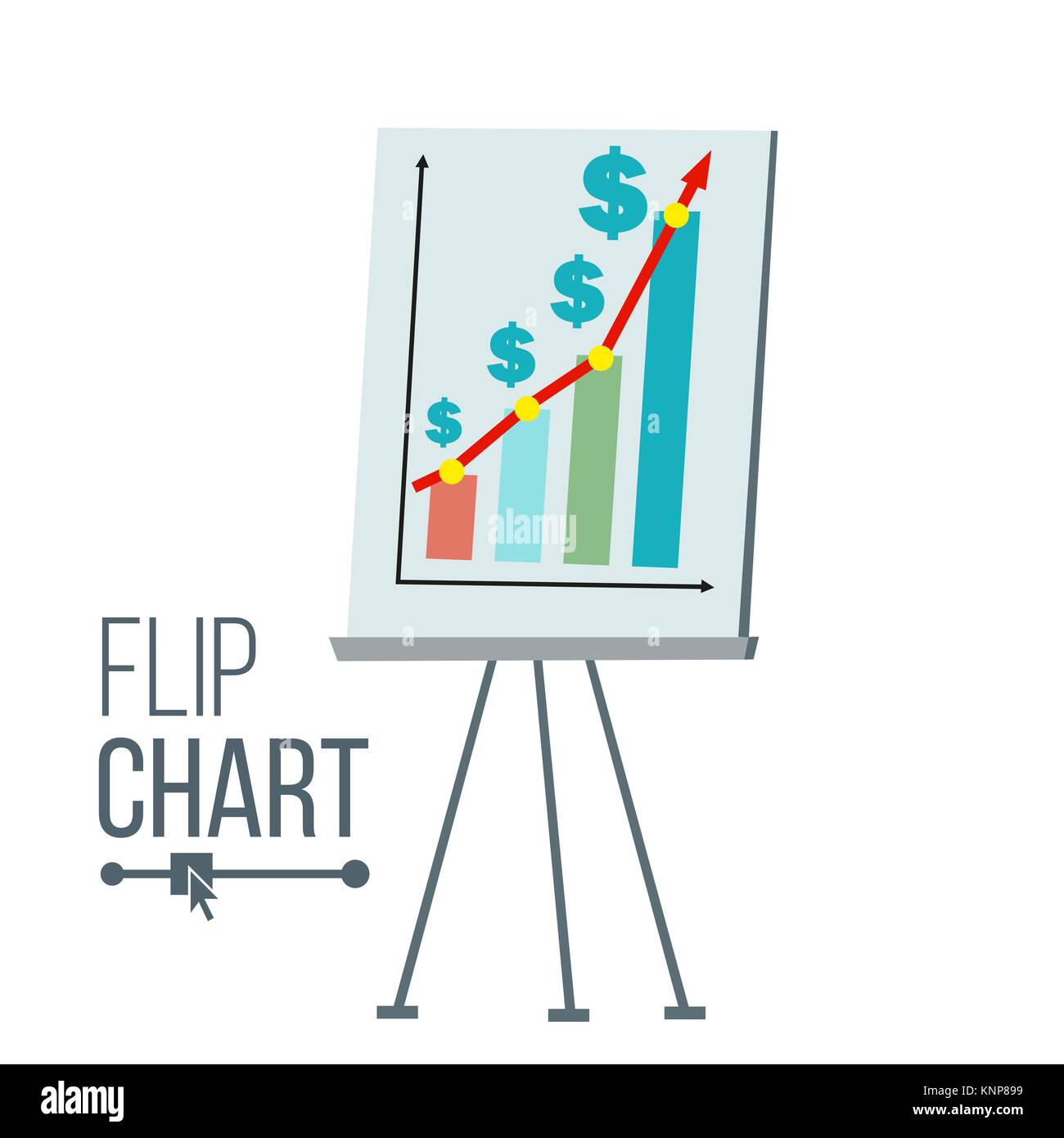 Flip Chart Vector. Flat Cartoon Isolated Illustration. Business Info ...