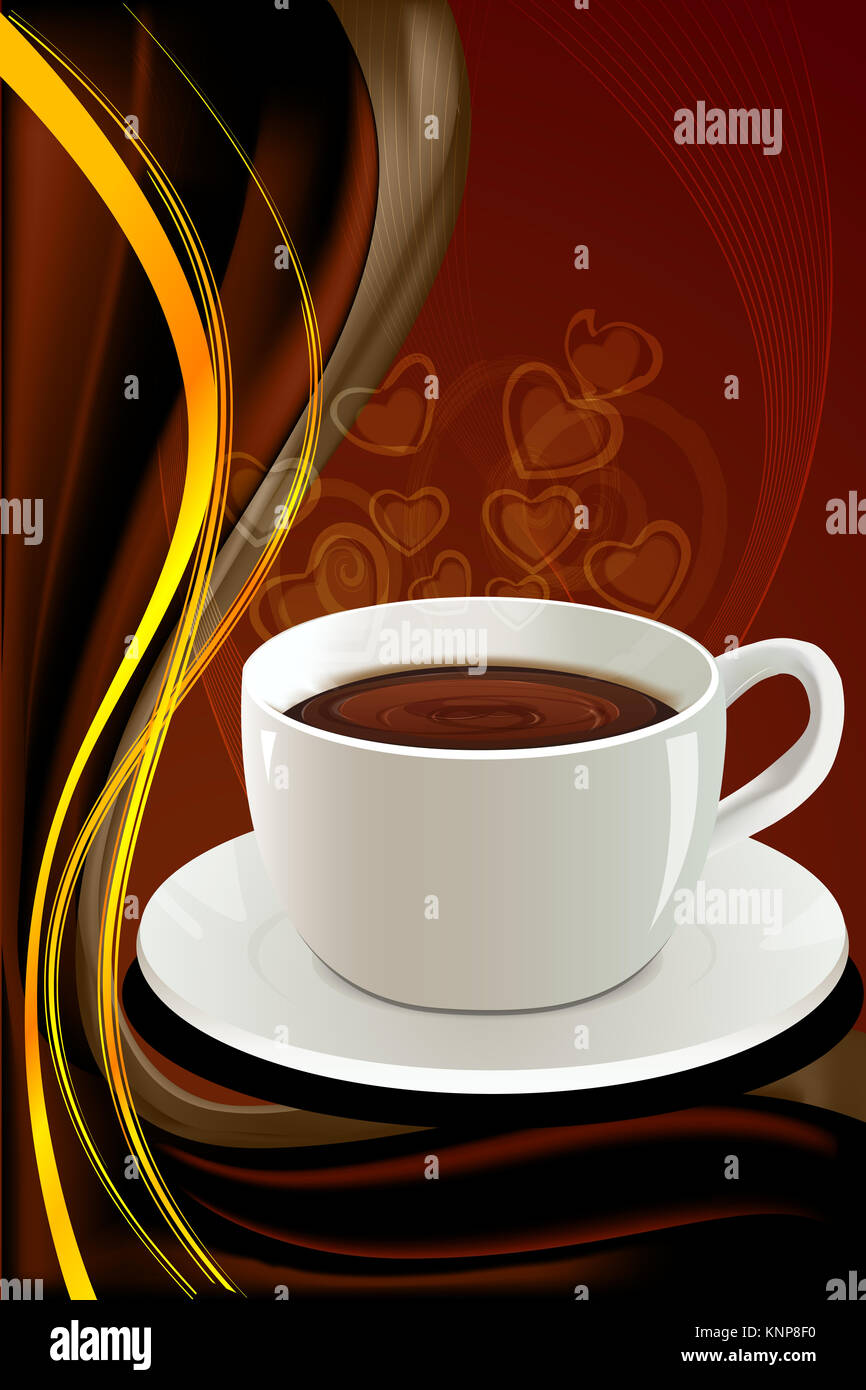 illustration of abstract coffee card on abstract background Stock Photo ...