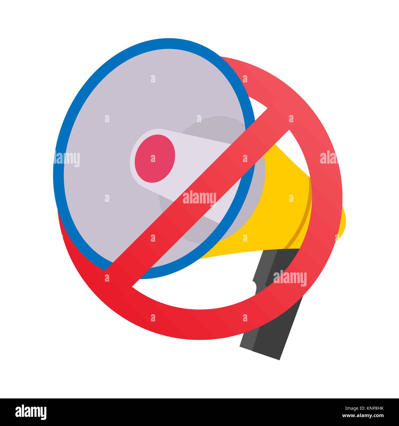 No Megaphone, No Speaker Prohibition Sign Vector. Flat Isolated On ...