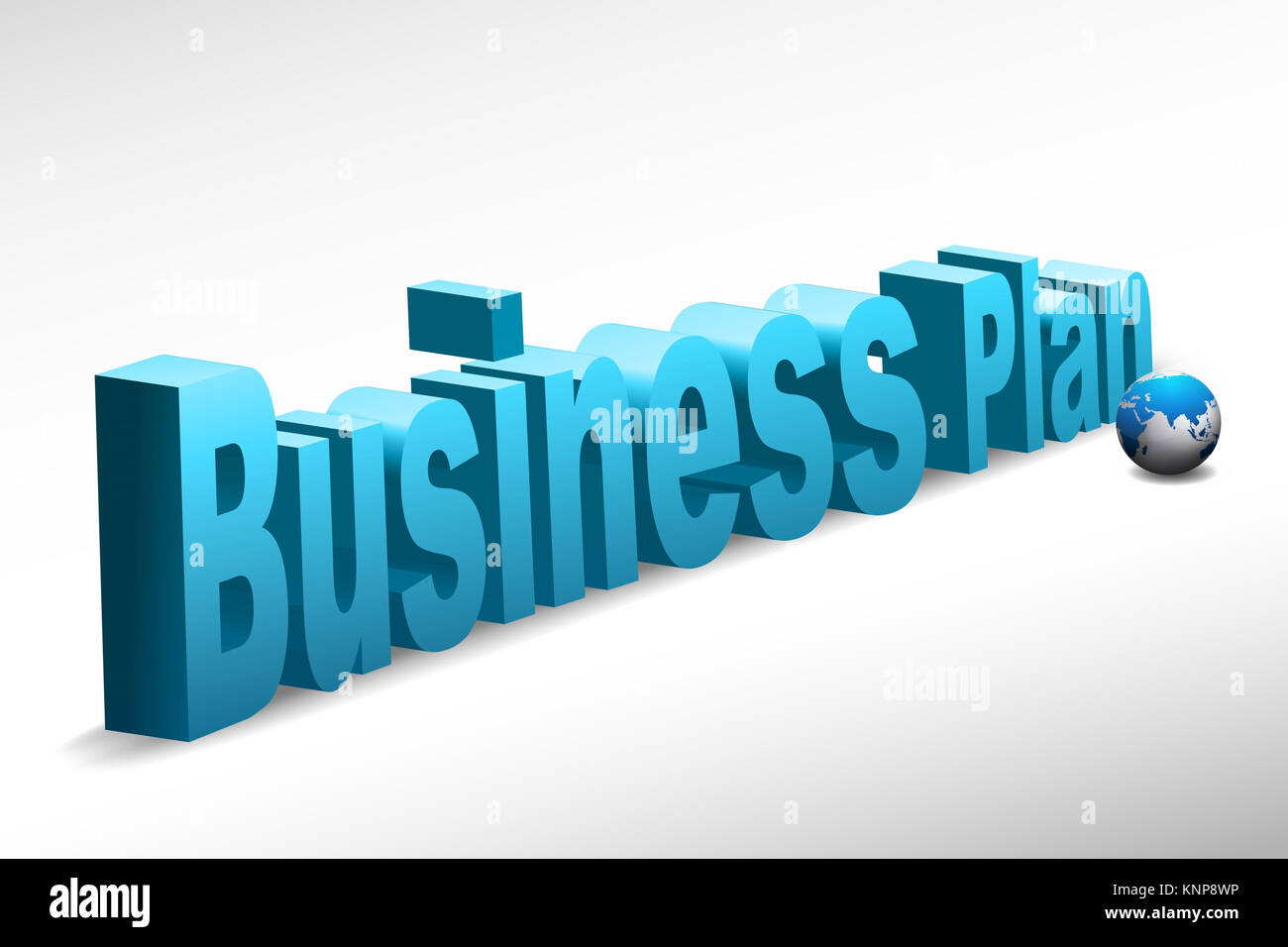 illustration of business plan text with globe Stock Photo - Alamy