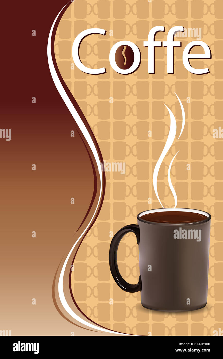 illustration of coffee card on abstract background Stock Photo - Alamy