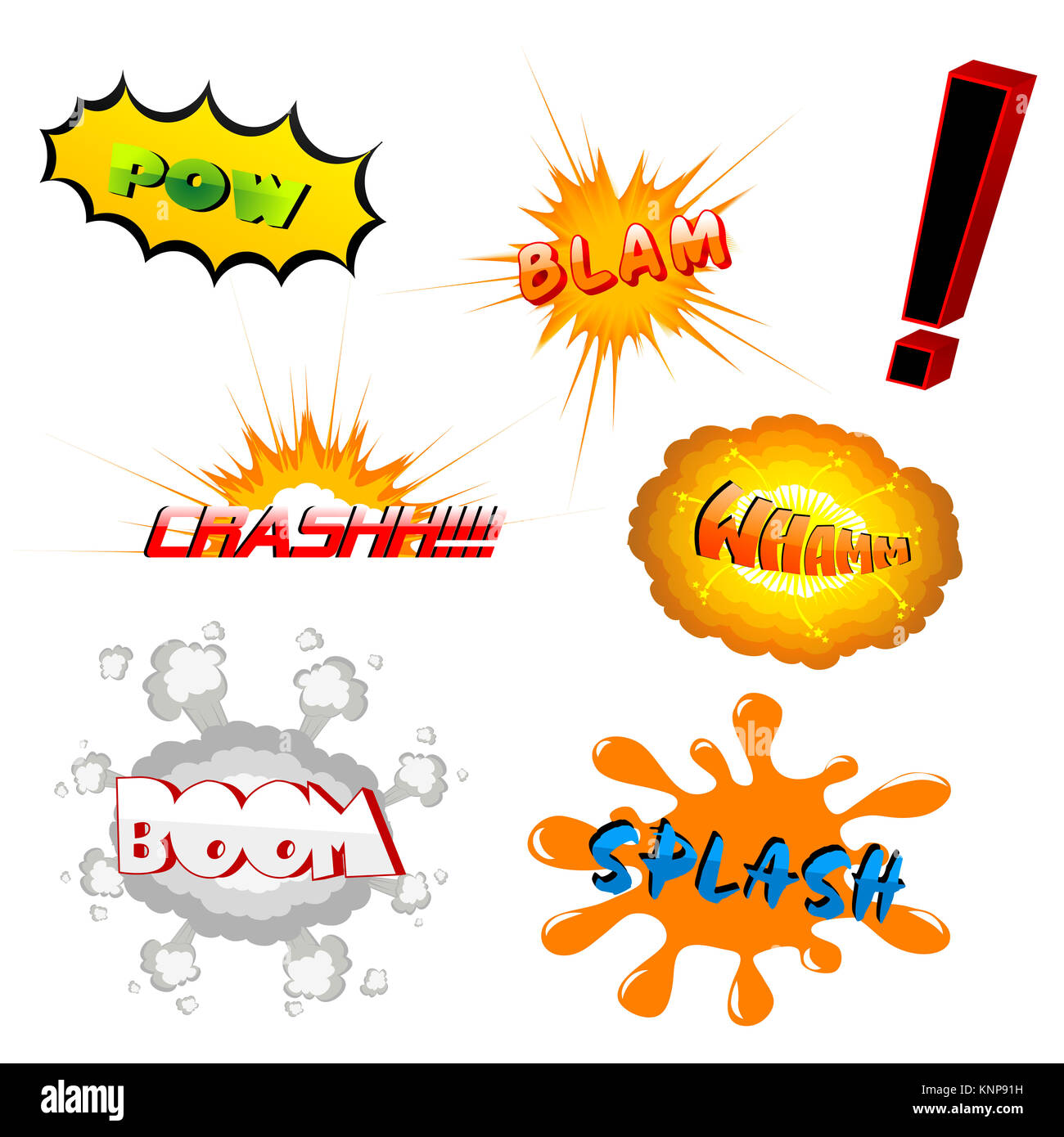 illustration of boom texts on white background Stock Photo - Alamy
