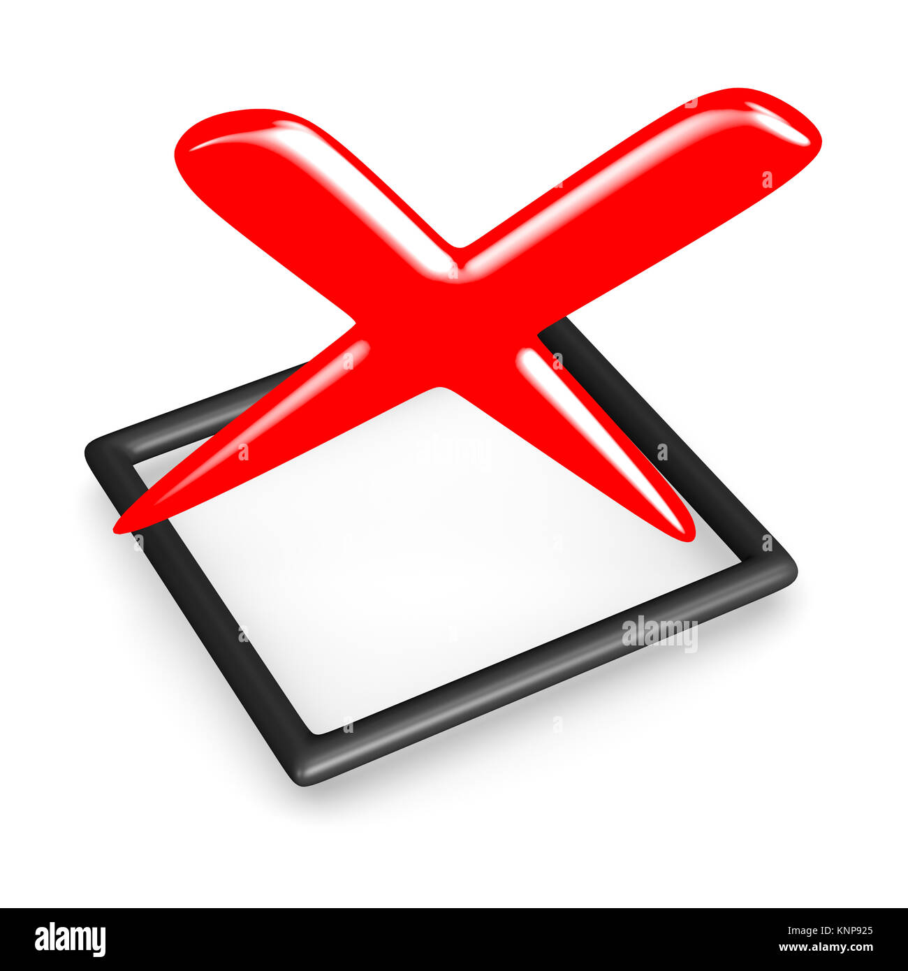 Concept 3D rendering of red cross mark Stock Photo - Alamy