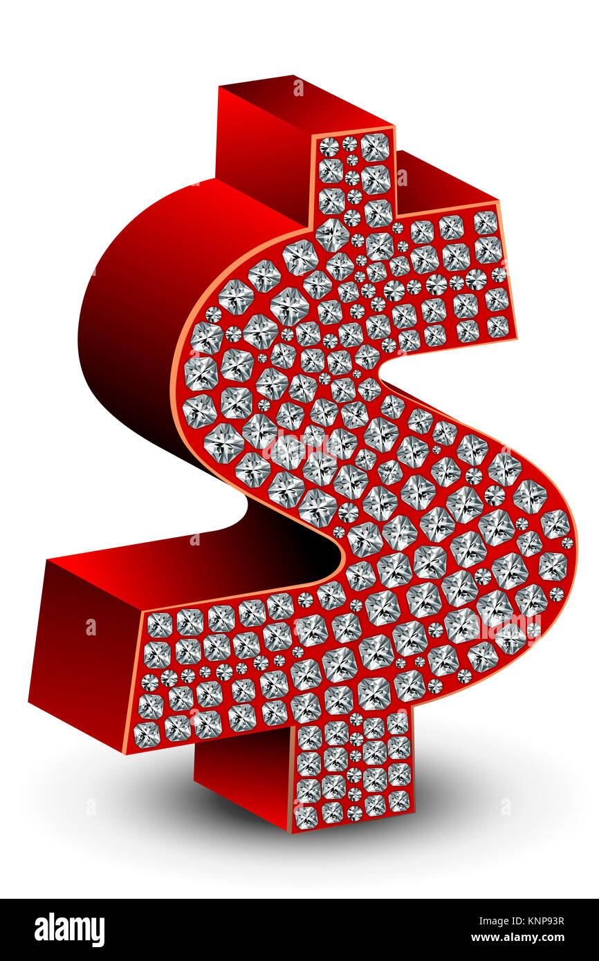 illustration of diamond dollar icon on white background Stock Photo - Alamy