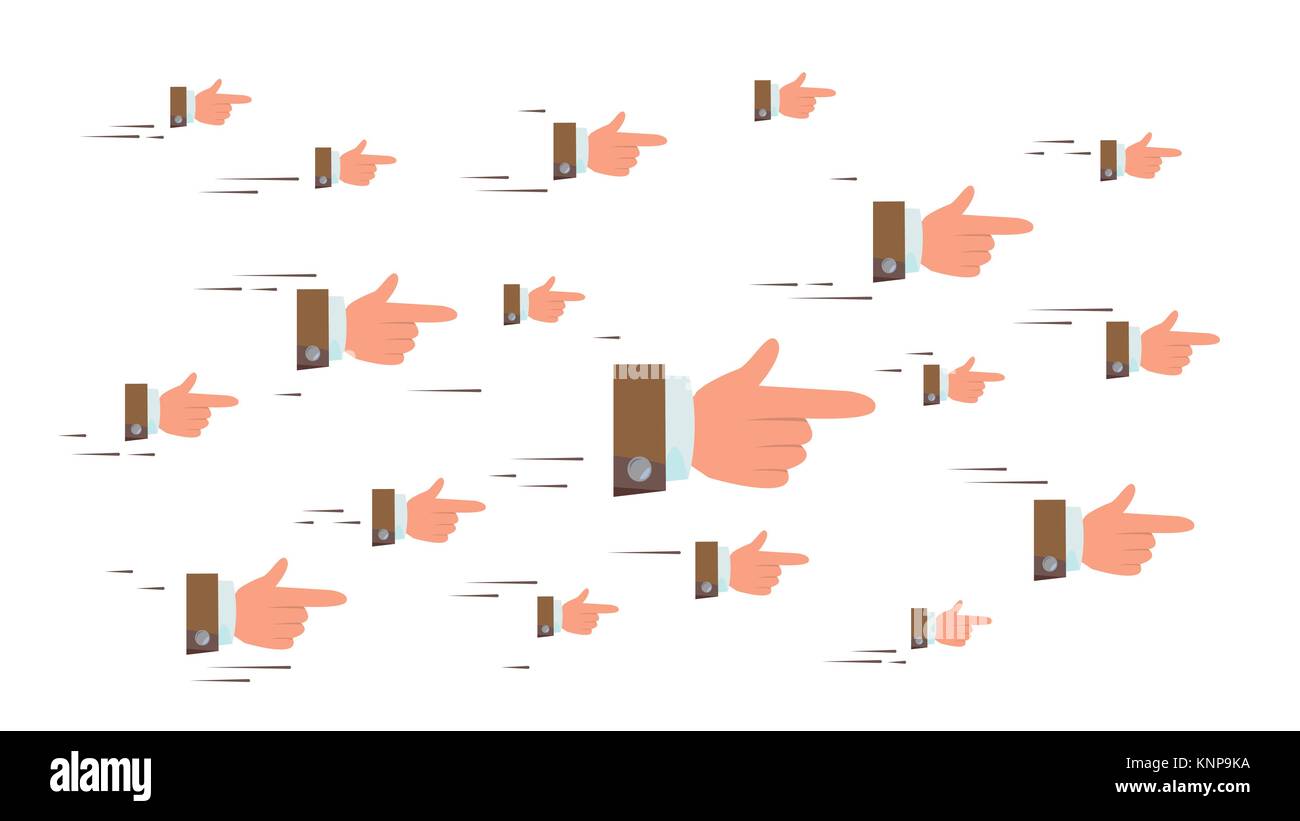 Pointing Finger Sign Vector. Flying Businessman Hands. Social Media ...