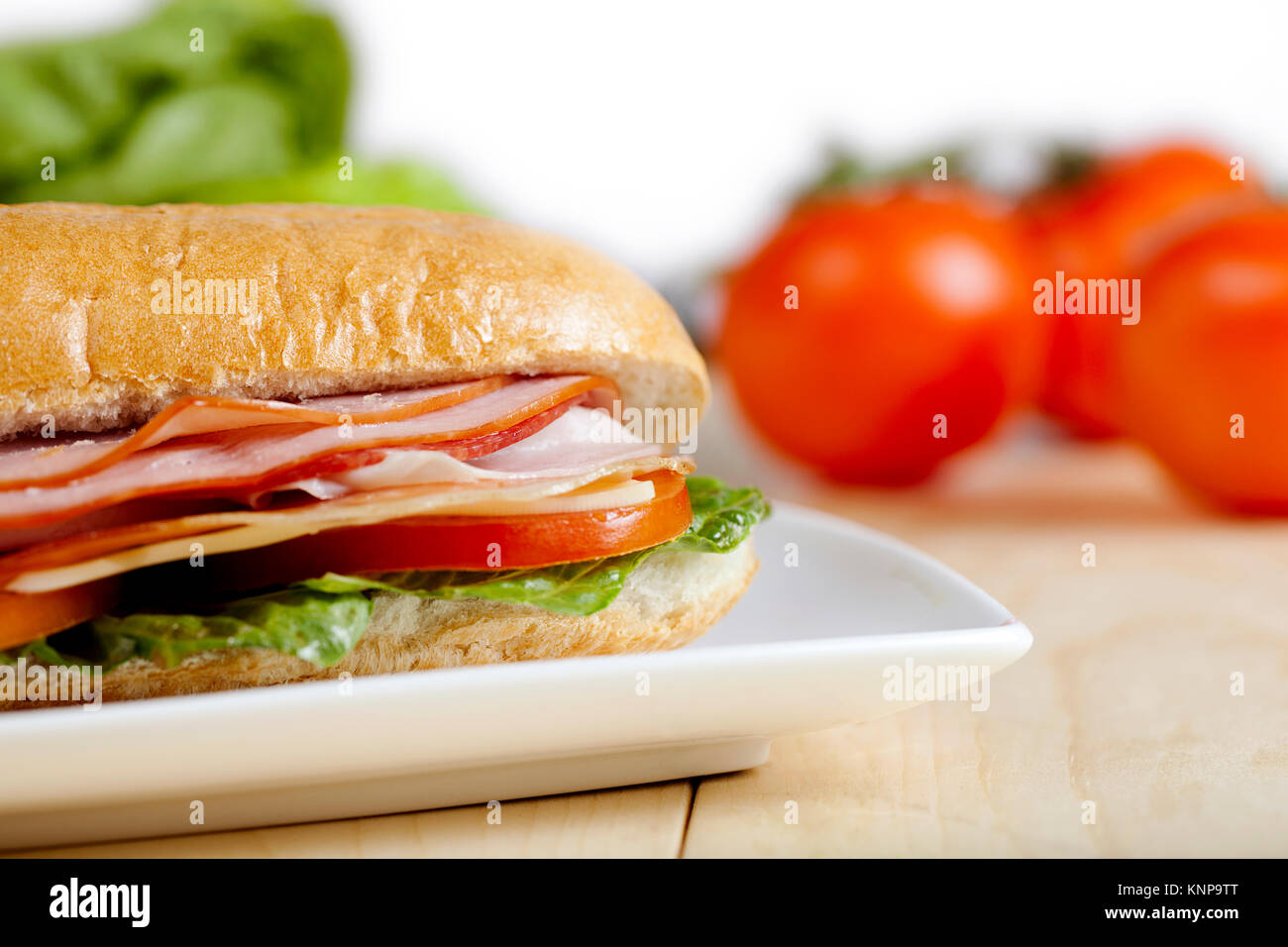 close up image of ham sandwich Stock Photo - Alamy
