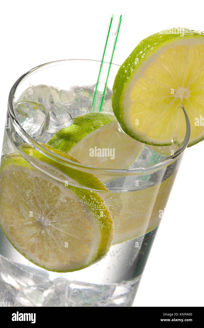 cold drink with lime Stock Photo - Alamy