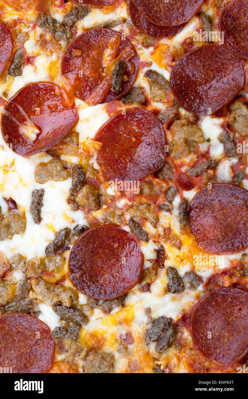 cropped image of pepperoni pizza Stock Photo - Alamy