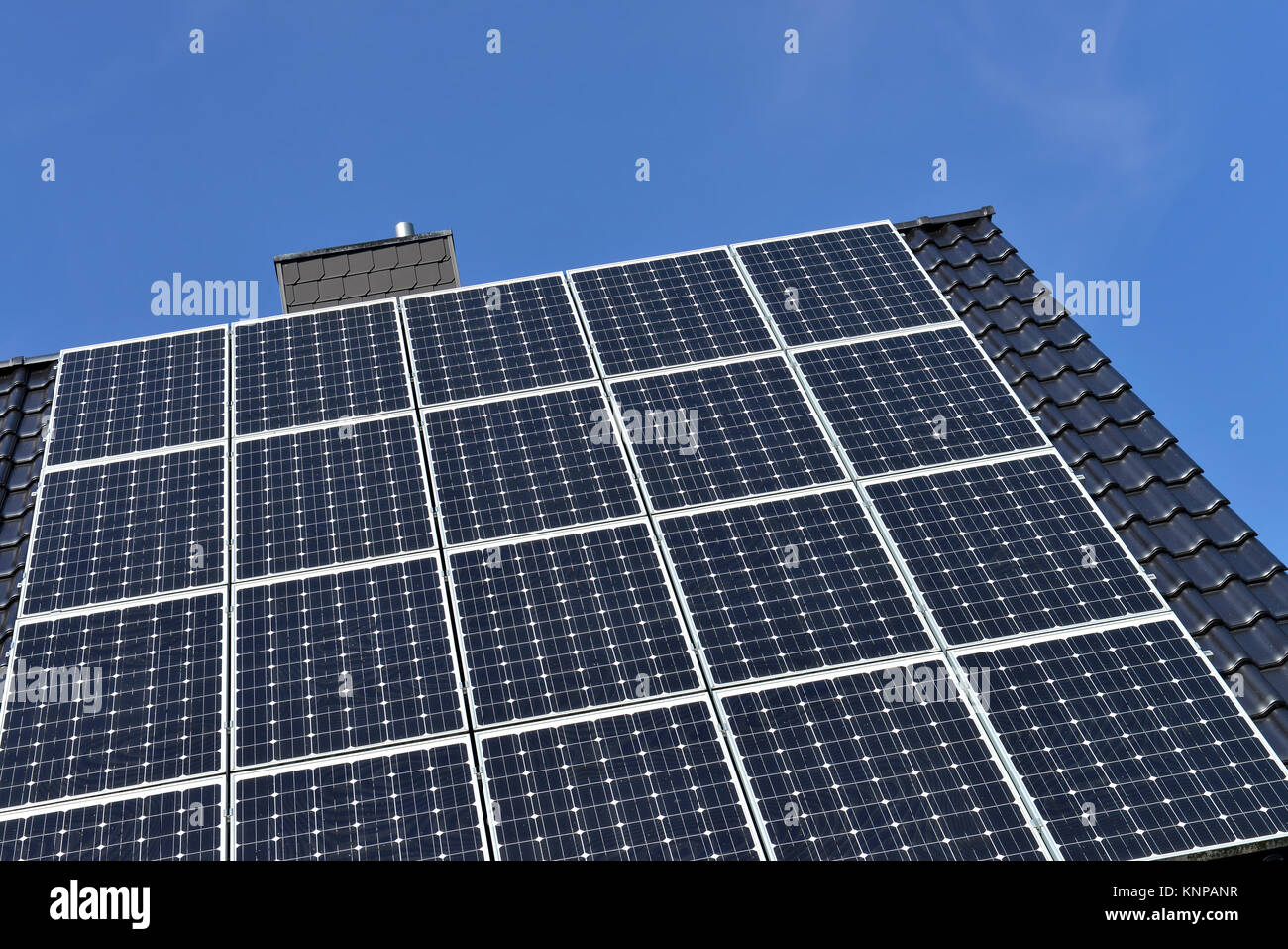 Dwelling house solar roof, Marzahn-cent village, Berlin, Germany ...