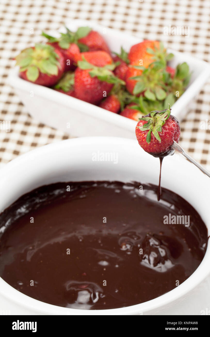 melted chocolate with strawberry Stock Photo - Alamy