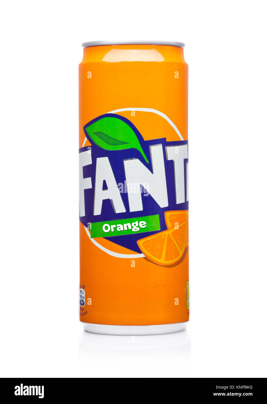 LONDON, UK -DECEMBER 07, 2017: Fanta little can soft drink on white ...
