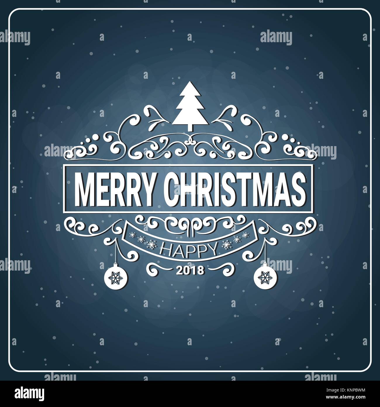 Holiday Logo Design Vintage Merry Christmas Icon On Chalk Board ...